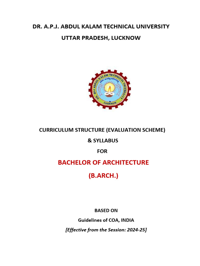 B.arch. Syllabus Updated 2024-25 | PDF | Stress (Mechanics) | Bending