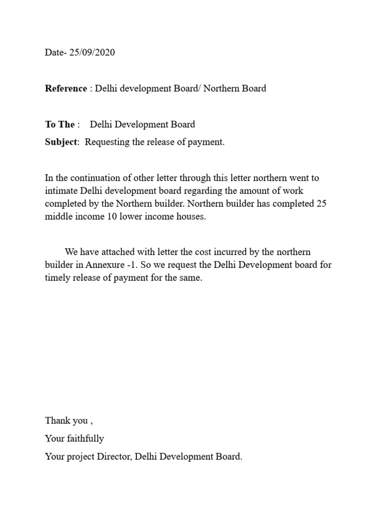 Payment Release Request for Housing Projects | PDF | Business Law