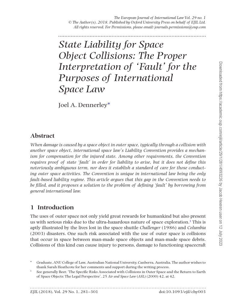 State Liability in Space Collisions | PDF | Space Debris | Satellite