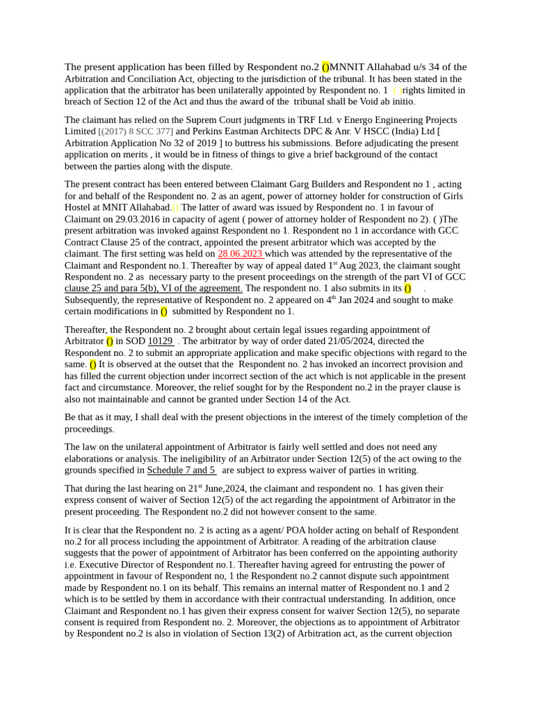 brief | PDF | Arbitration | Legal Concepts