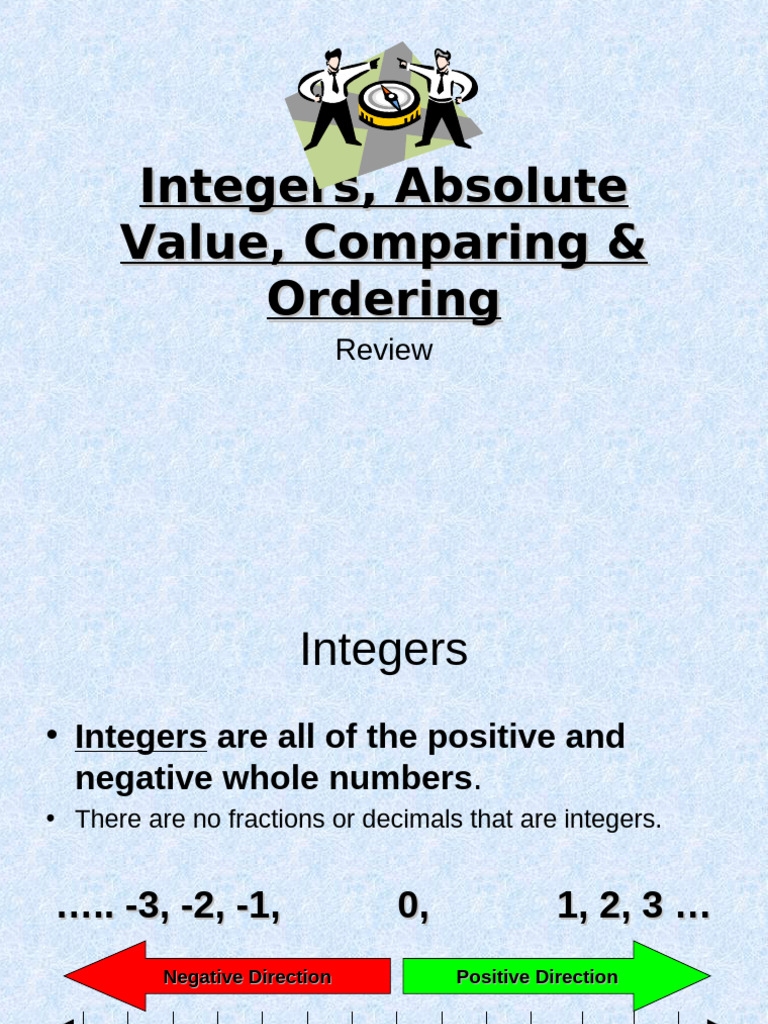 Integers Absolute Value | PDF | Numbers | Integer