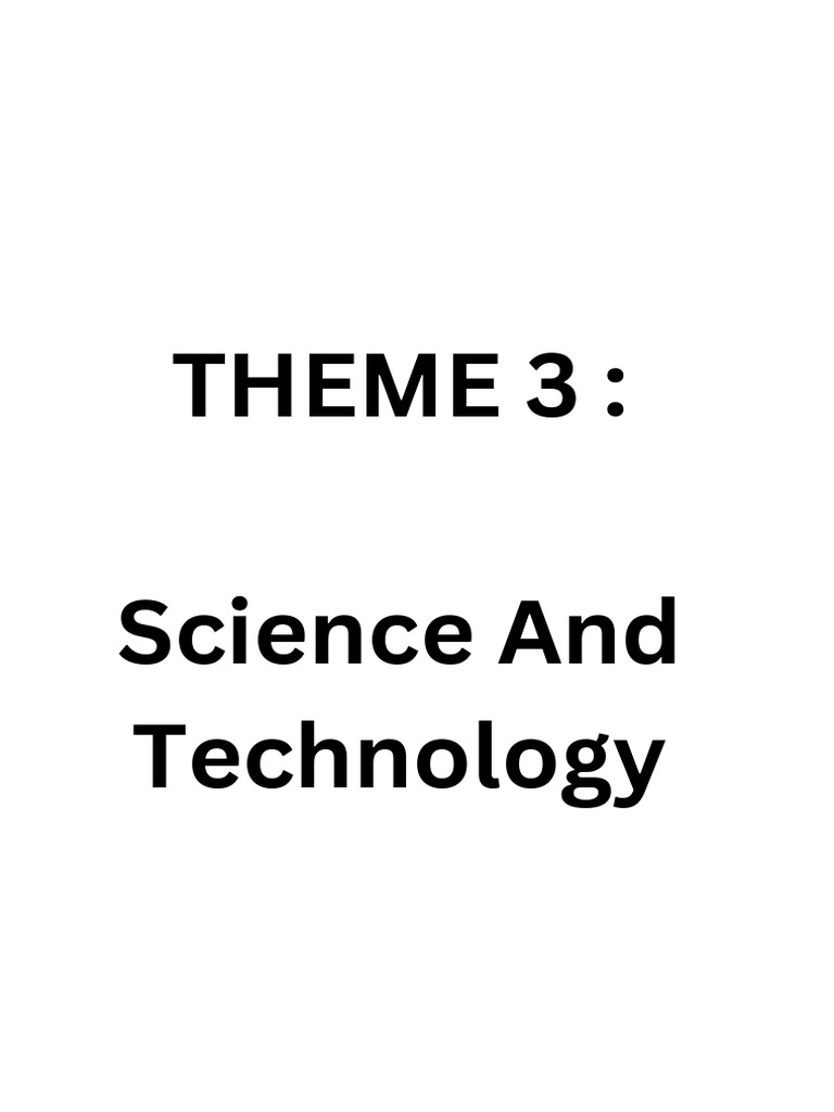 THEME 3 Science and Technology PDF | PDF