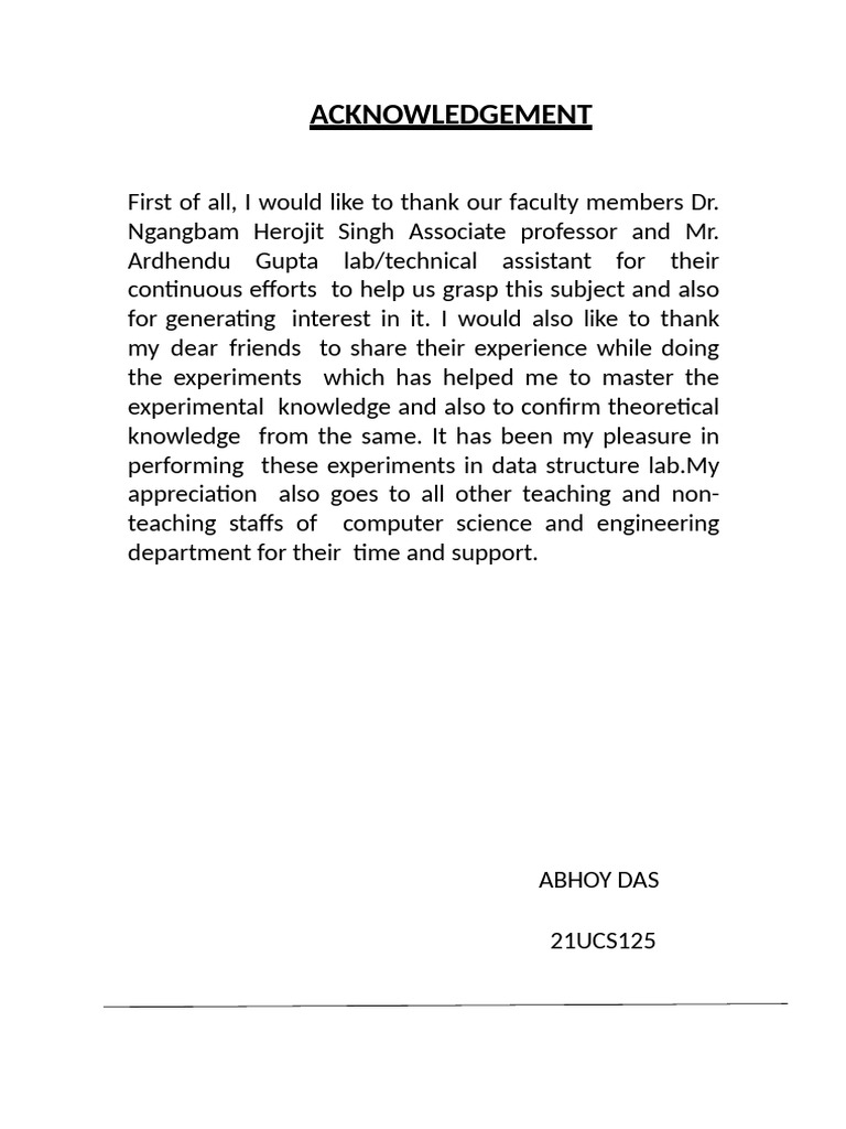 Acknowledgement | PDF | Art