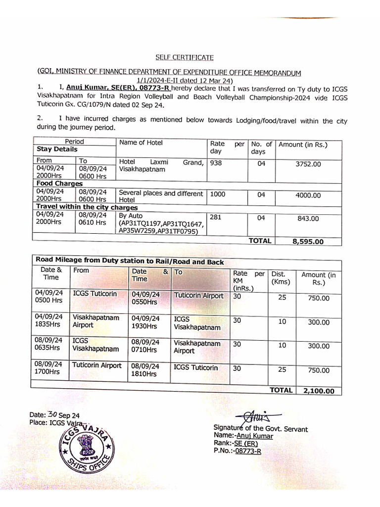 Self Certificate | PDF