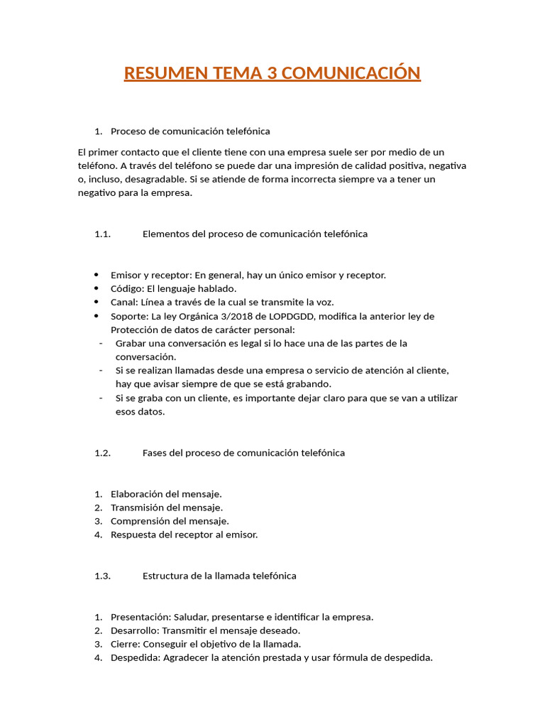 RESUMEN TEMA 3 COMUNICACIÓN | PDF