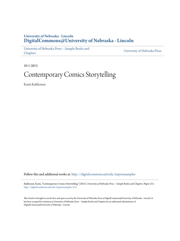 Contemporary Comics Storytelling Analysis | PDF | Narrative | Comics