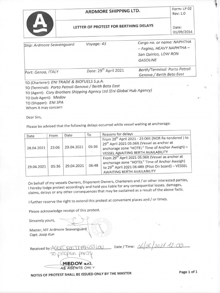 Vessel LOP Part 1 of 3 | PDF