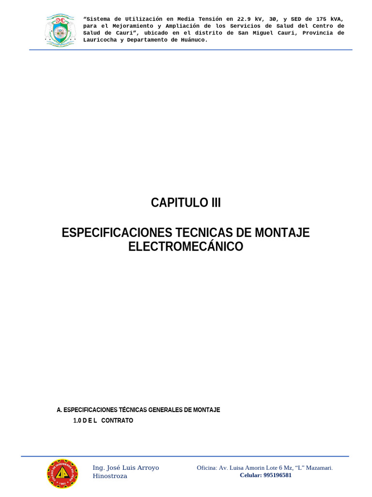 Ee - Tt. de Montaje Electromecanico | PDF | Presupuesto