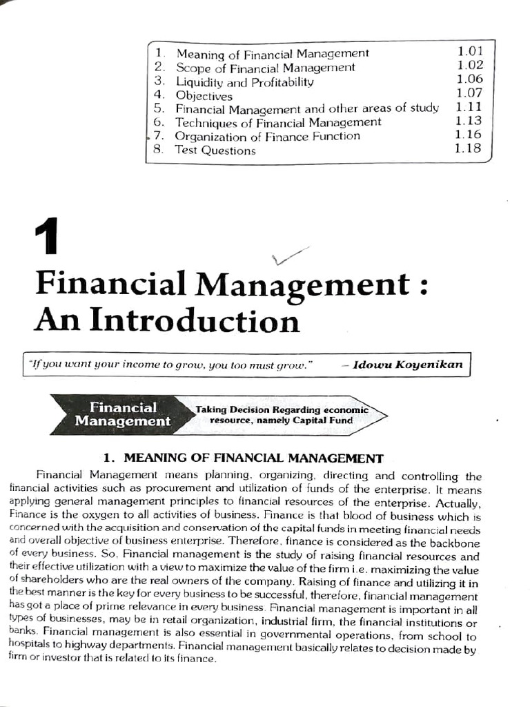 Introduction of Financial Management | PDF | Equity (Finance) | Capital ...