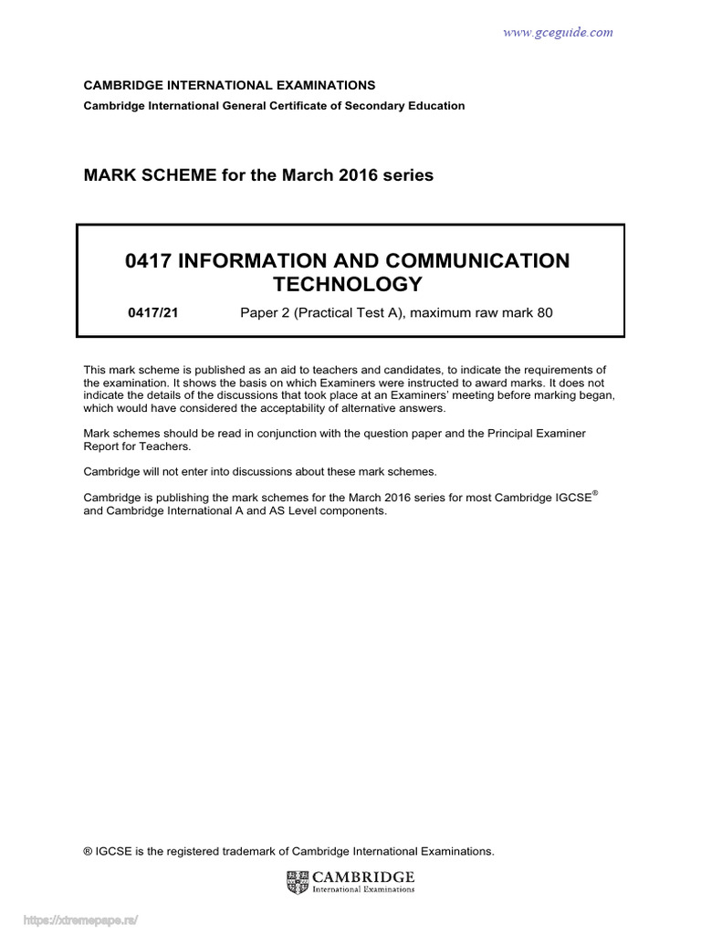Cambridge Computer Science As Paper 1 Theory Fundamentals Mack Scheme 0417 - m16 - Ms - 21 | PDF ...