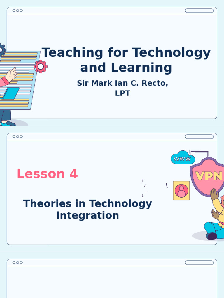 Lesson-4-Theories-in-Technology-Integration | PDF | Learning | Pedagogy