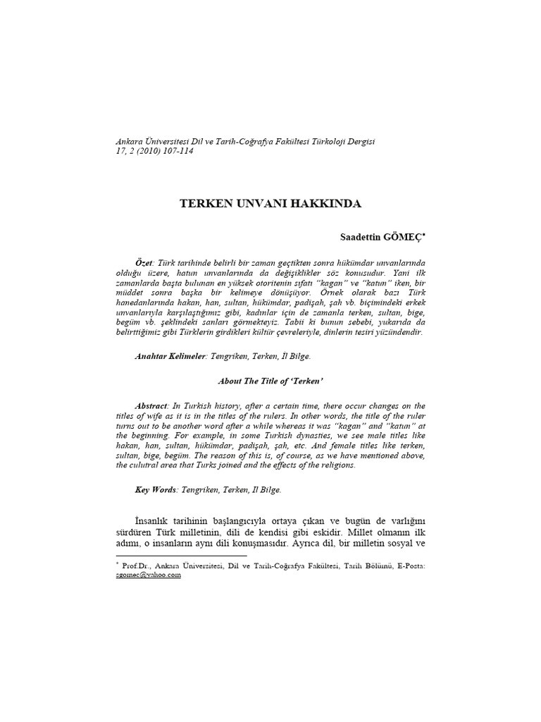 Terken Ünvanı | PDF
