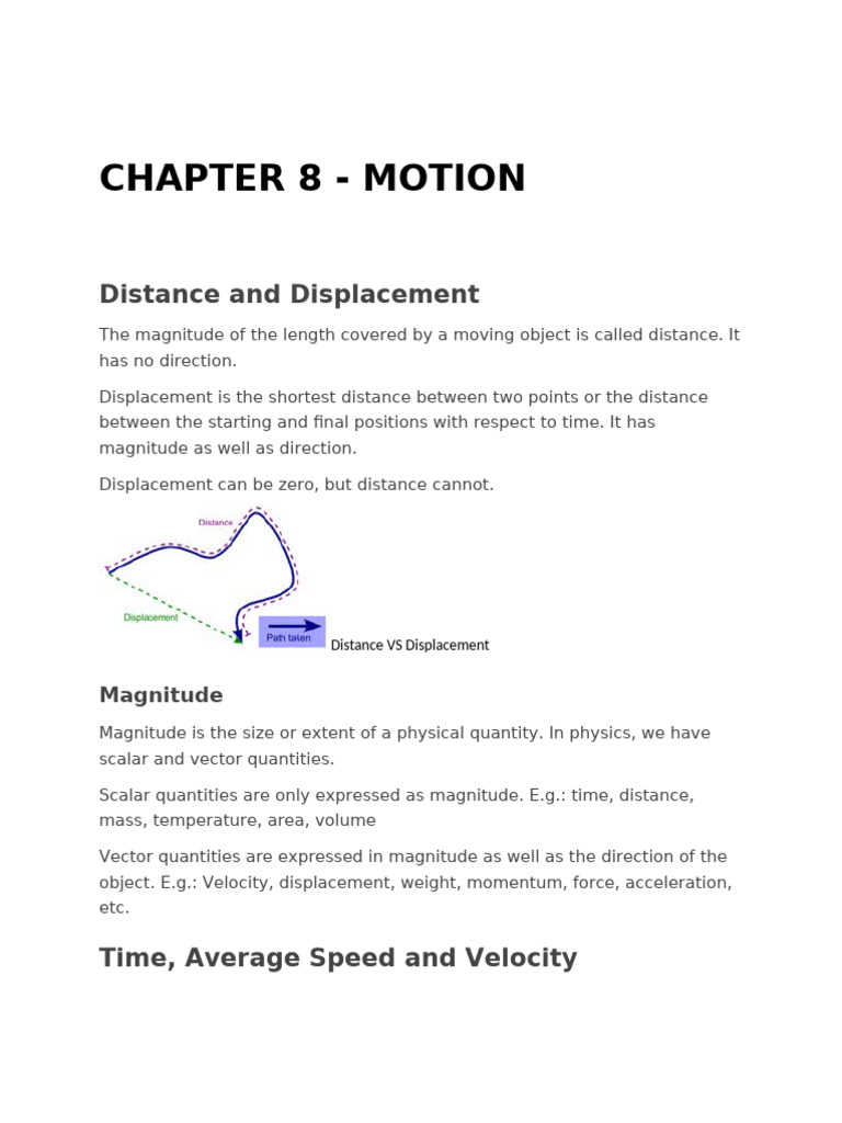 PHYSIC - MOTION NOTES | PDF | Velocity | Acceleration