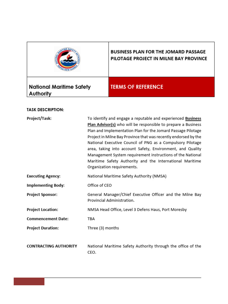 Jomard Passage Pilotage Project Plan | PDF | Maritime Pilot