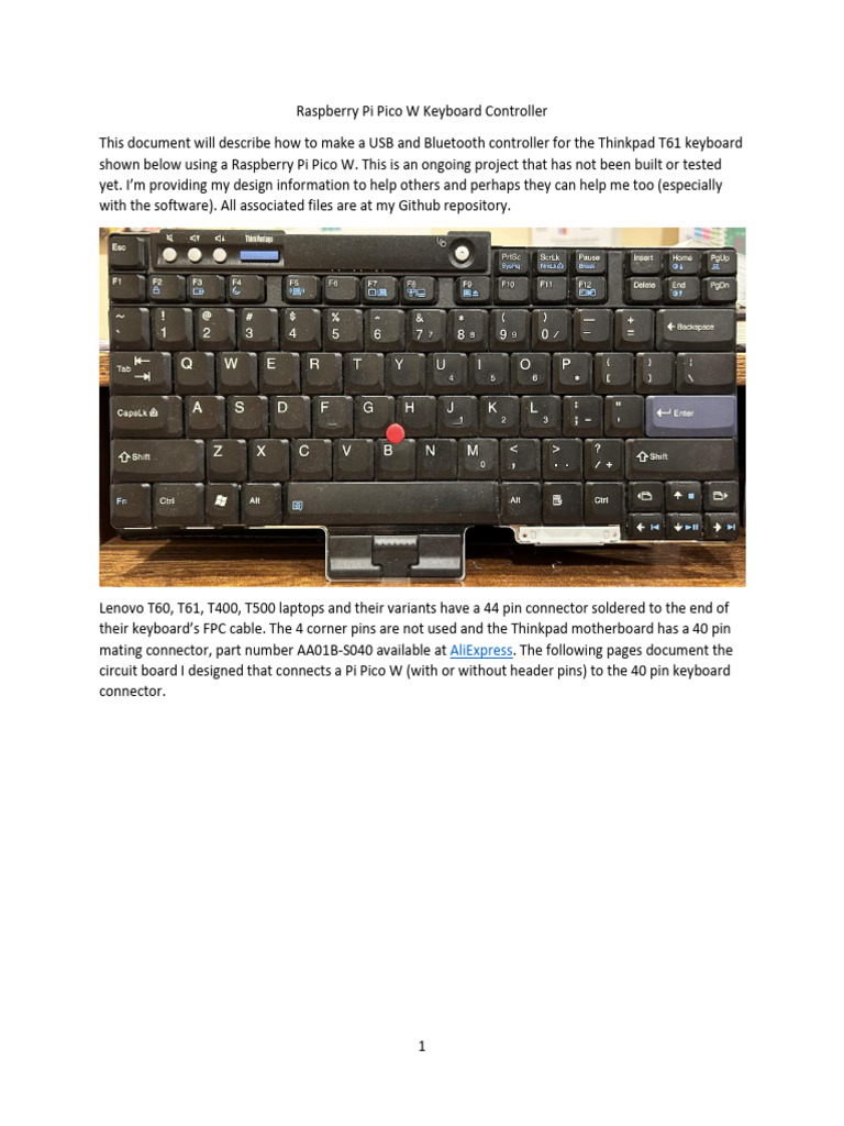Pi_Pico_T61_Keyboard_Controller | PDF | Usb | Diode