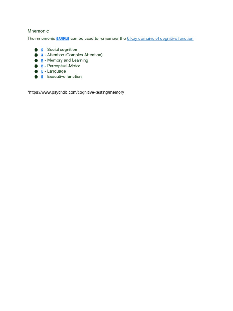 Six Cognitive Domains (SAMPLE) | PDF | Art | Self-Improvement