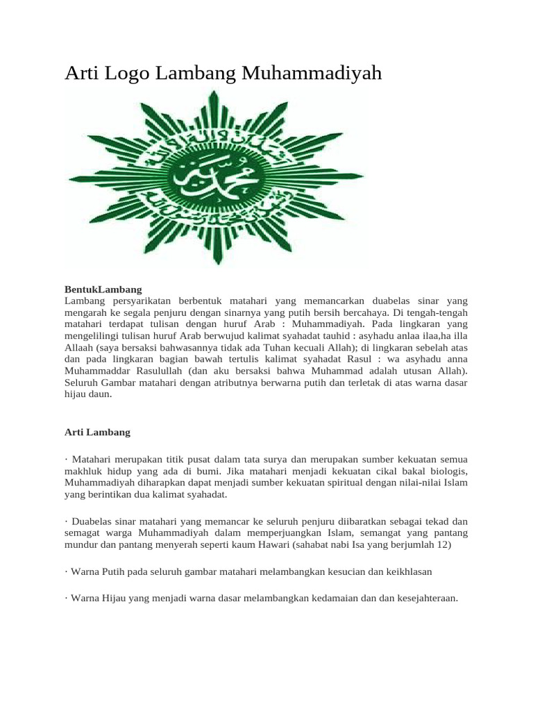 Arti Logo Lambang Muhammadiyah | PDF | Agama & Spiritualitas