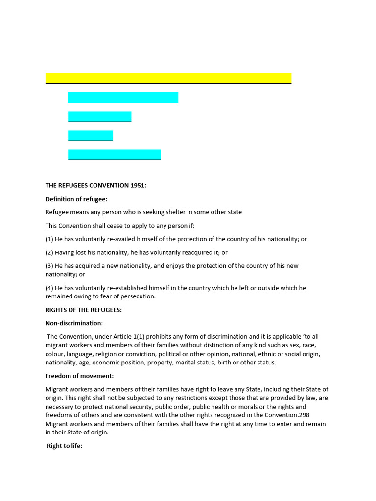 Refugees Convention 1951 | PDF | Nationality | Penal Labour