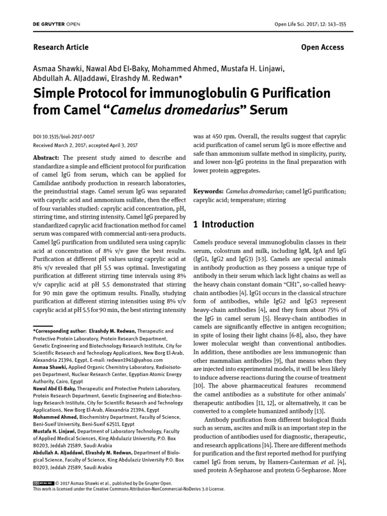 Simple Protocol For Immunoglobulin G Purification | PDF | Protein ...