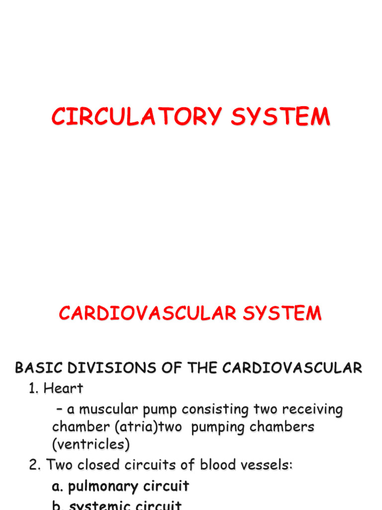 ANAPHY PPT LEC Circulatory System | PDF | Heart | Heart Valve