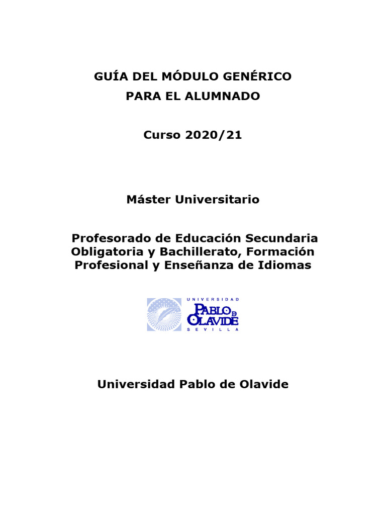 Guia Doc Modulo Generico 20-21 | PDF | Maestros | Enseñando