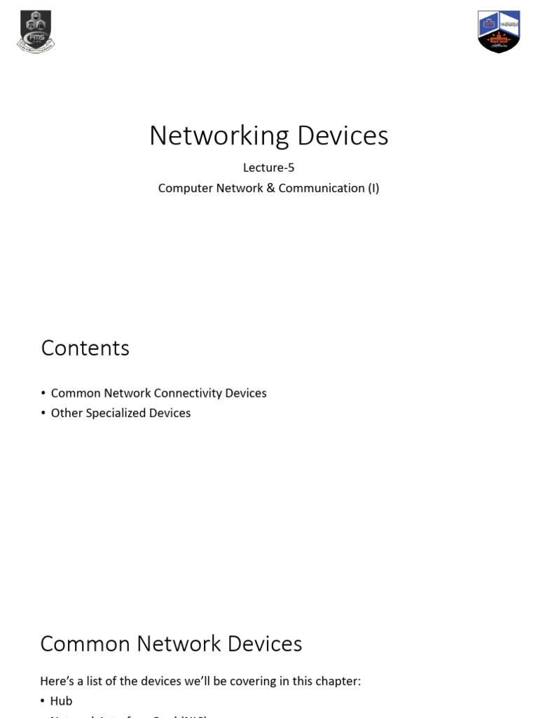 Lecture-5-Networking Devices | PDF | Computer Network | Network Switch
