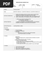 Personal Development Lesson Plan (Knowing Oneself) | PDF | Self Concept ...