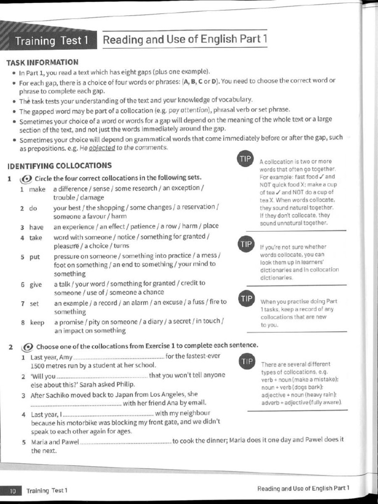 C1 Advanced Trainer - Test 1 | PDF
