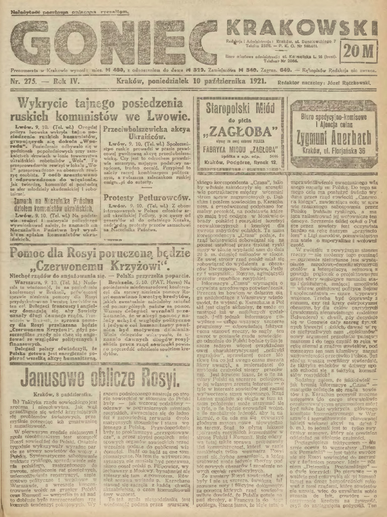 Goniec Krakowski 1921 NR 275 PDF | PDF