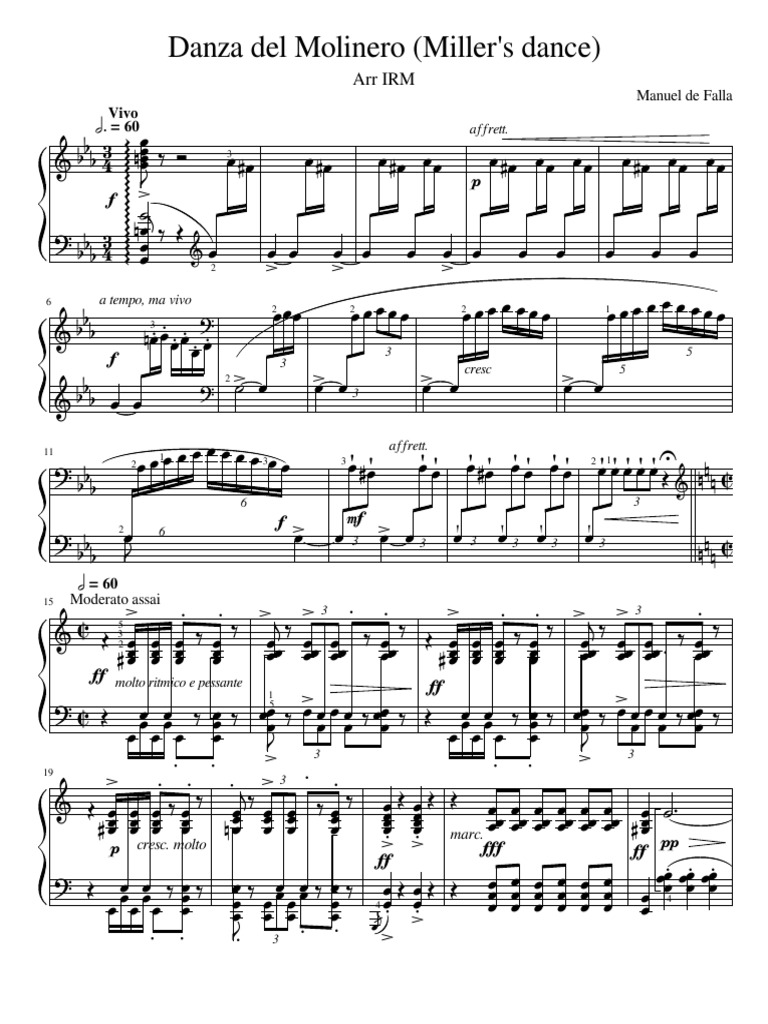 The Millers Dance or Danza Del Molinero Manuel de Falla | PDF