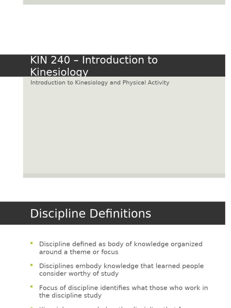 KIN 240 - Introduction To Kinesiology and Physical Activity-1 | PDF ...