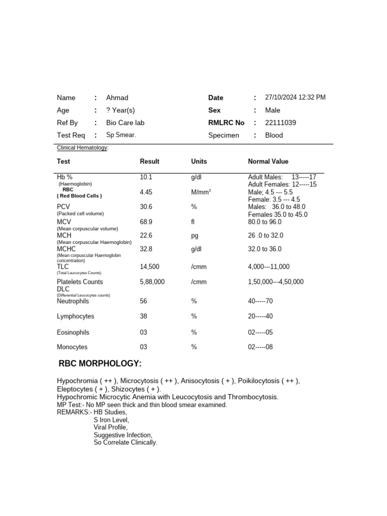 Ahmad Smear Biocare Lab | PDF | Self-Improvement | Wellness