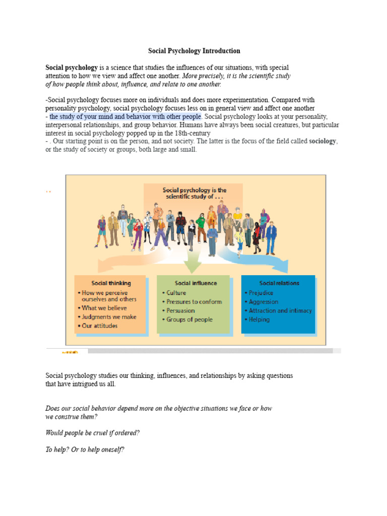 LESSON 1 Introduction Social Psychology | PDF | Social Psychology | Psychology