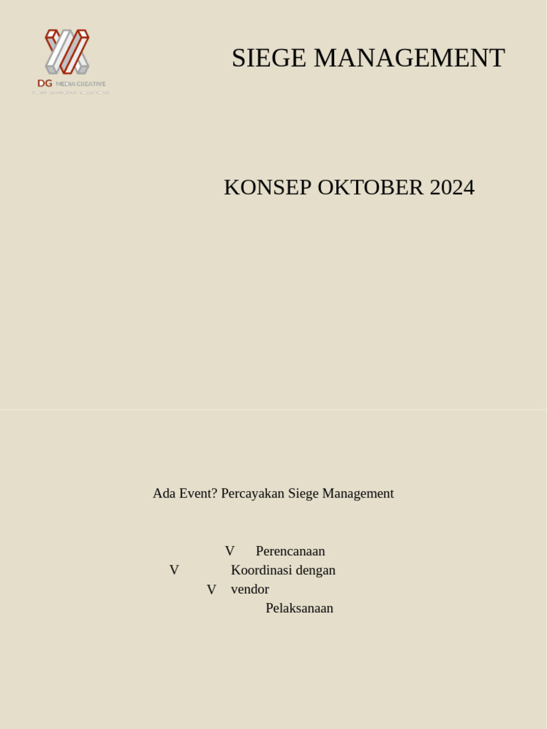 Konsep Siege Management Oktober | PDF