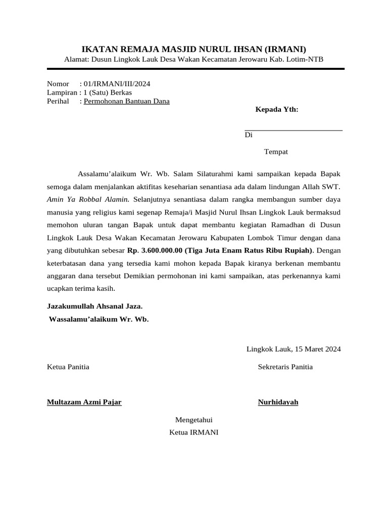 Proposal Irmani | PDF