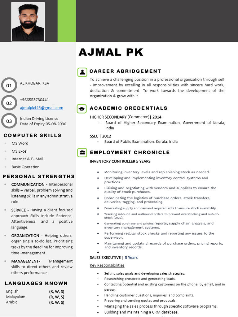 AJMAL PK cv R1 | PDF | Supply Chain | Business Economics