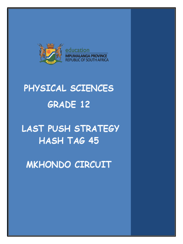 Grade12 Physical Sciences Last Push Strategy Hash Tag 45 | PDF | Force ...