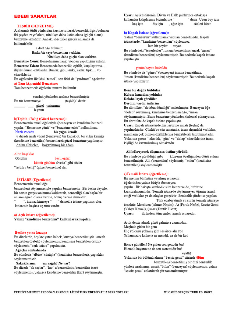 Edebi Sanatlar | PDF