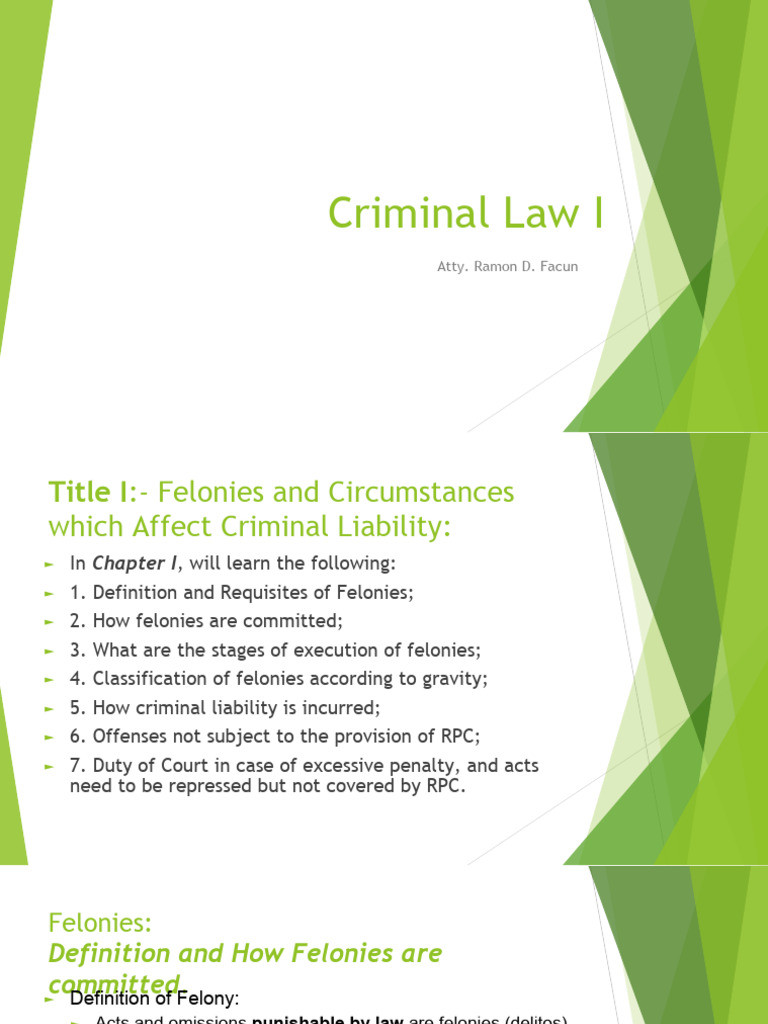 Felonies and Circumstances Which Affect Criminal | PDF | Felony ...