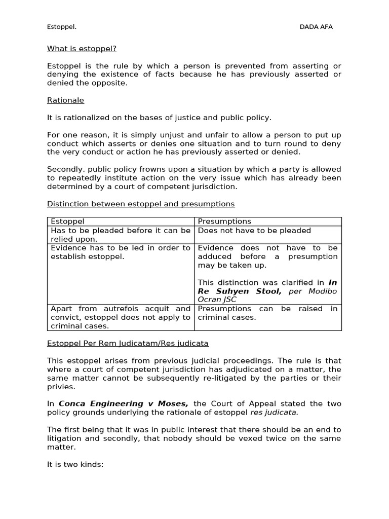 Estoppel | PDF | Estoppel | Lawsuit