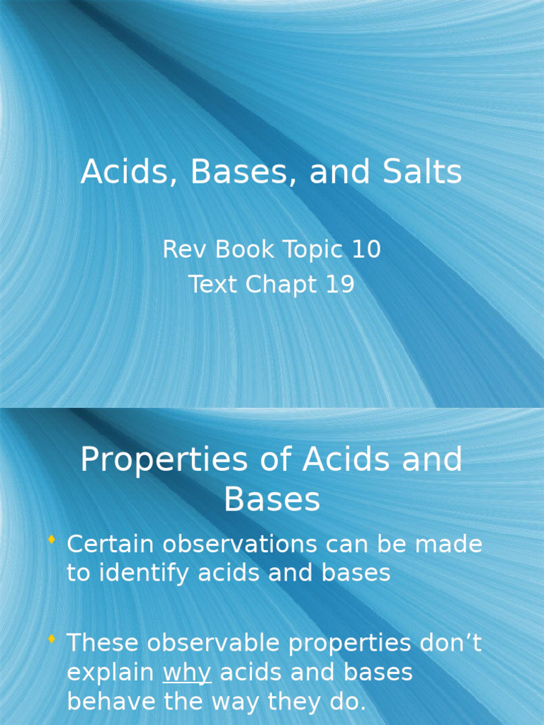 Acids Bases Salts | PDF | Acid | Salt (Chemistry)
