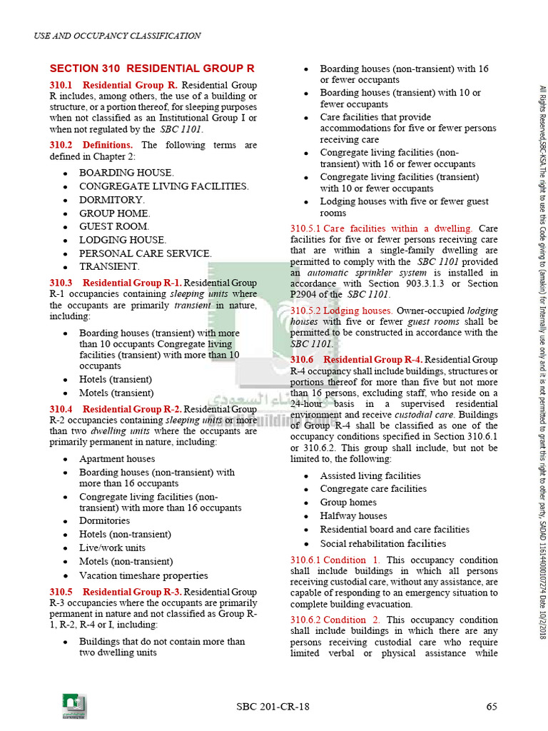 R Occupancies | PDF | Hotel | Living Arrangements