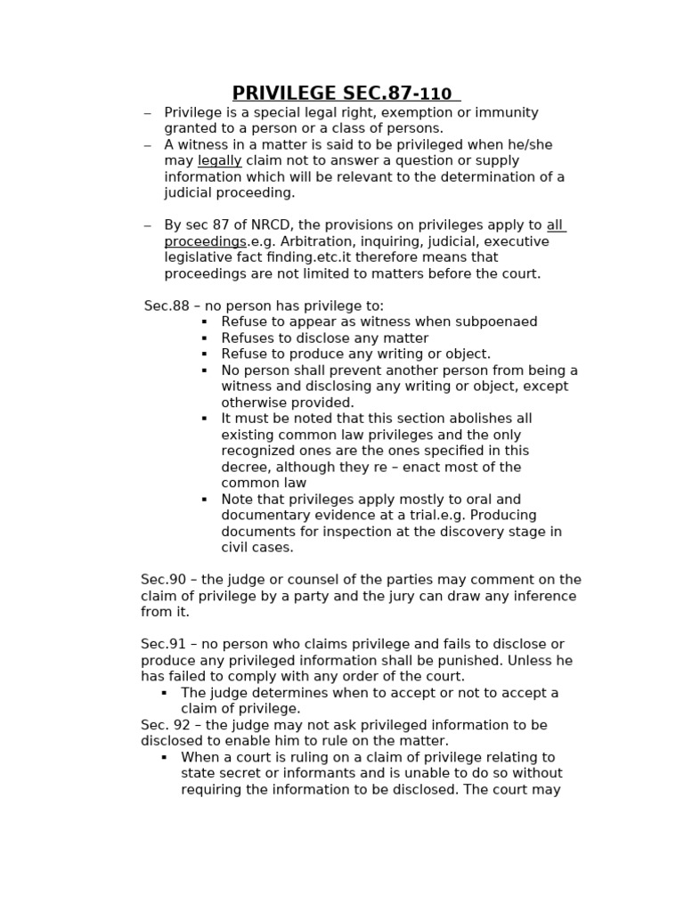 privileges | PDF | Witness | Expert Witness