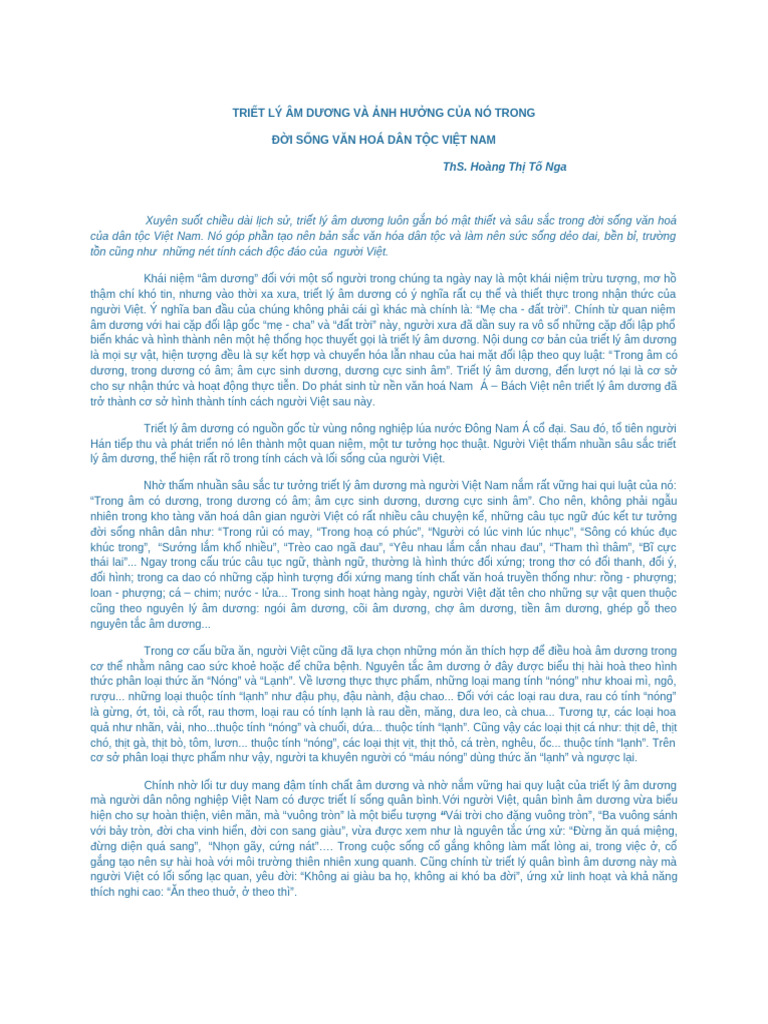 Triet Ly Am Duong | PDF