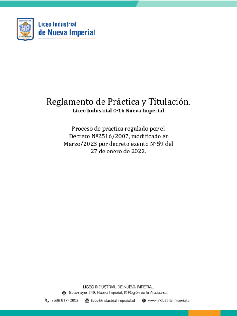 Reglamento Practica y Titulacion LINI - 2024 | PDF | Maestros | Educación Secundaria