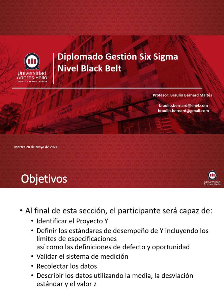 2024 05 28 Diplomado Six Sigma UNAB V1 | PDF | Six Sigma