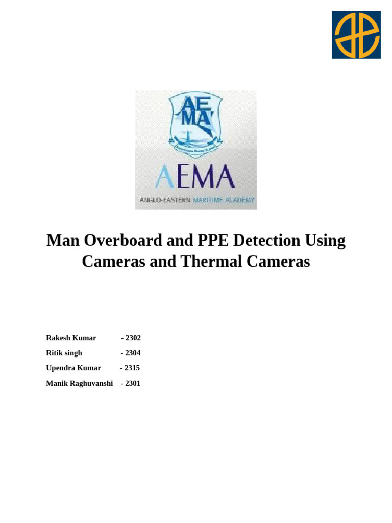 Man Overboard and PPE Detection Using Cameras and Thermal Cameras | PDF ...