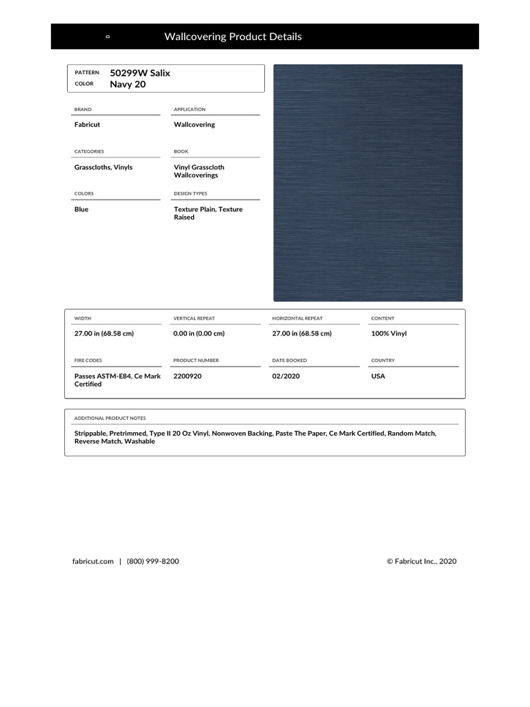 Wallcovering Product Details Product Details | PDF