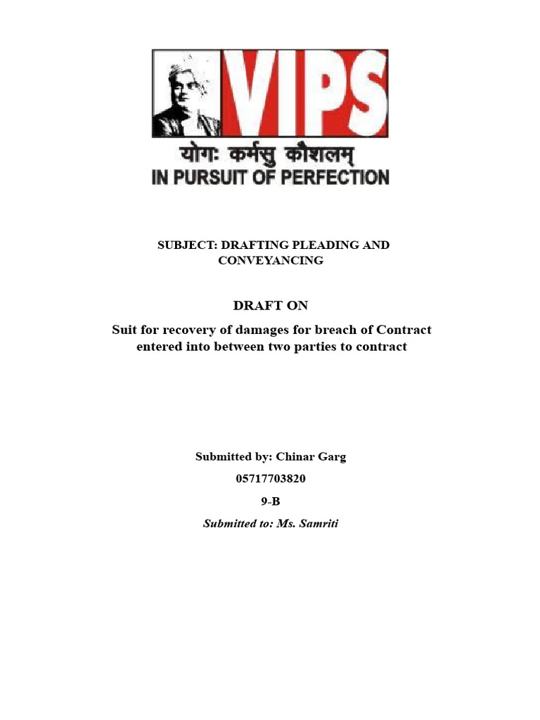 Breach of Contract Damage Recovery Suit | PDF | Lawsuit | Damages