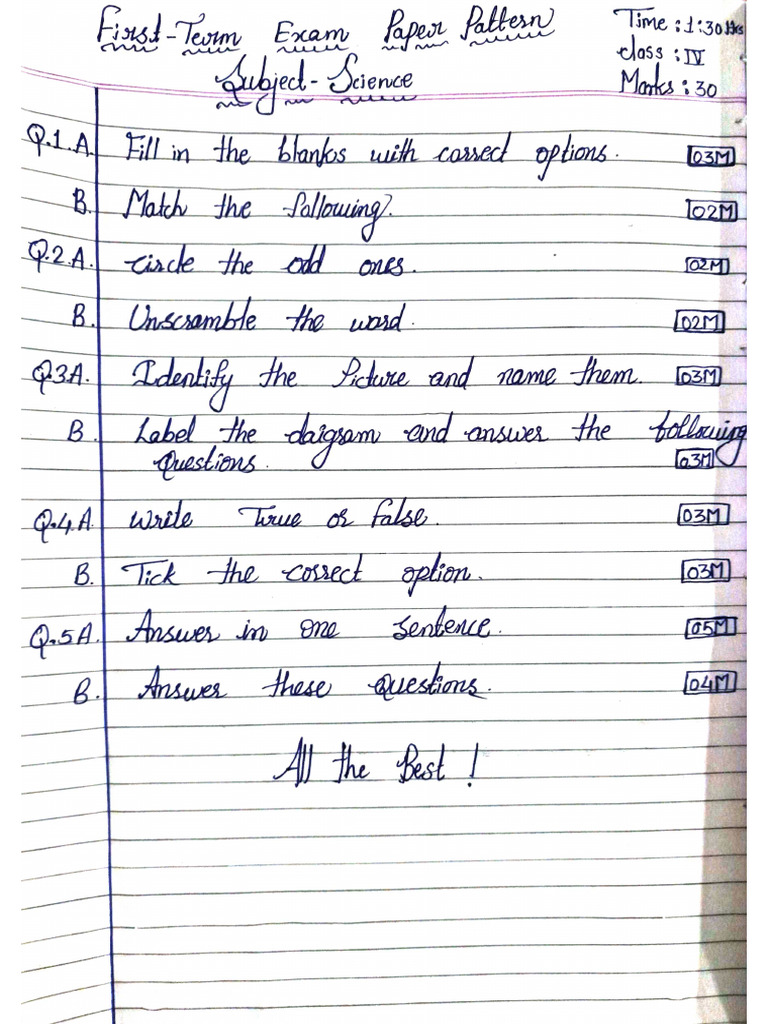 Science - Paper Pattern | PDF